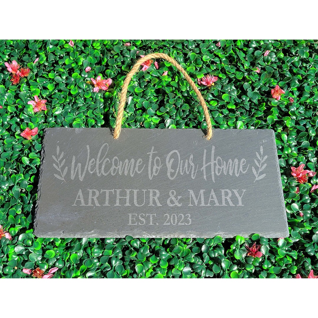 Welcome to Our Home Sign Custom Names and Year (wedding or Housewarming ...