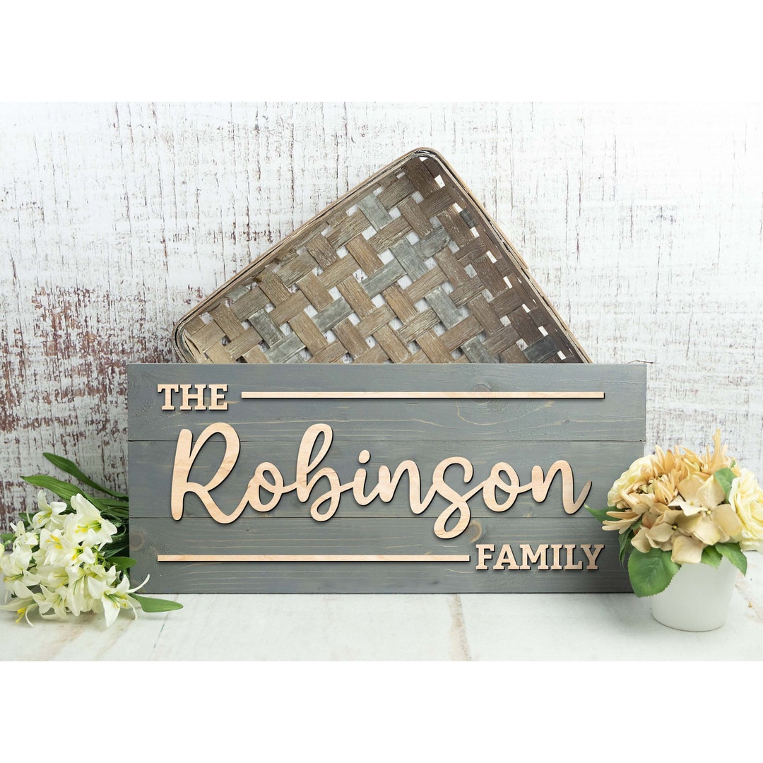 Family Last Name Sign, Personalized Wedding or Anniversary () 7195 - Etsy