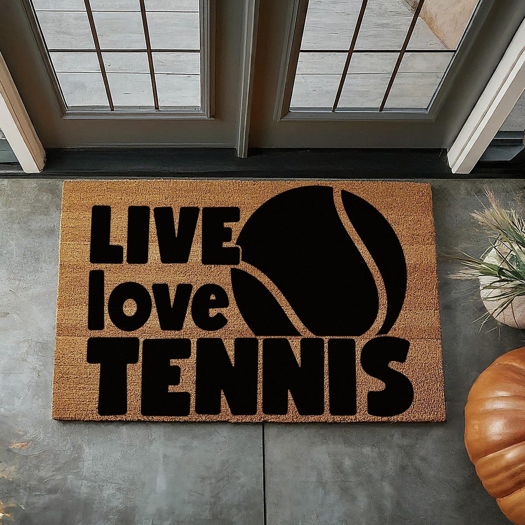 Doormat Live Love Tennis Welcome Mat - Birthday Gift - Doormats ...