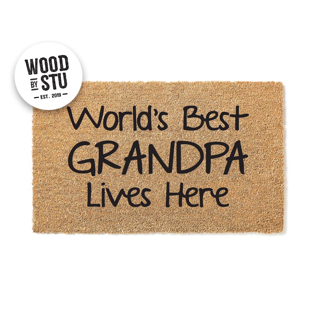 World's Best Grandpa Doormat - Custom Welcome Mat Gift 1379 - Etsy