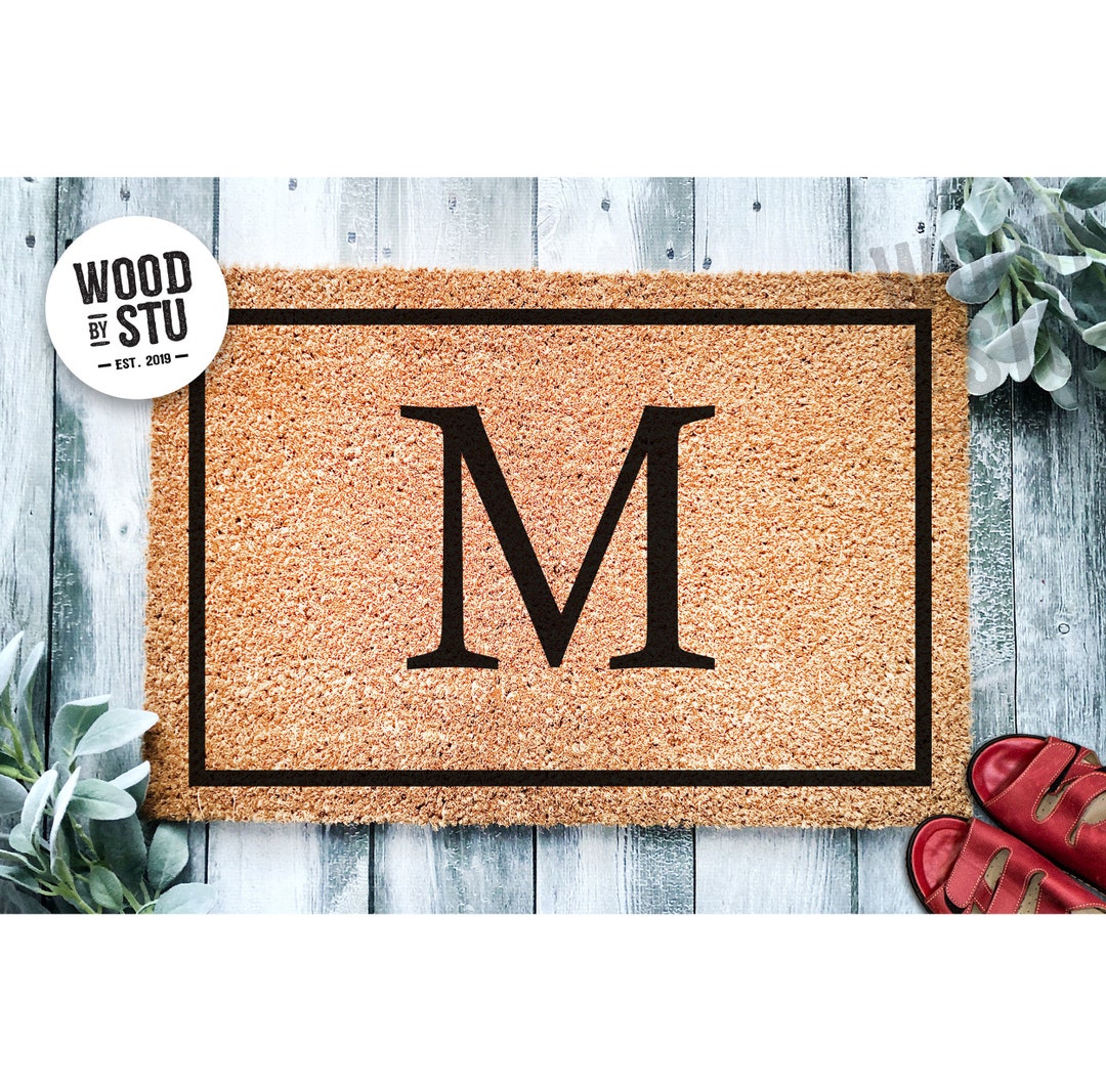 Custom Doormat Simple Monogram Door Mat Wedding Gift Family Monogram ...