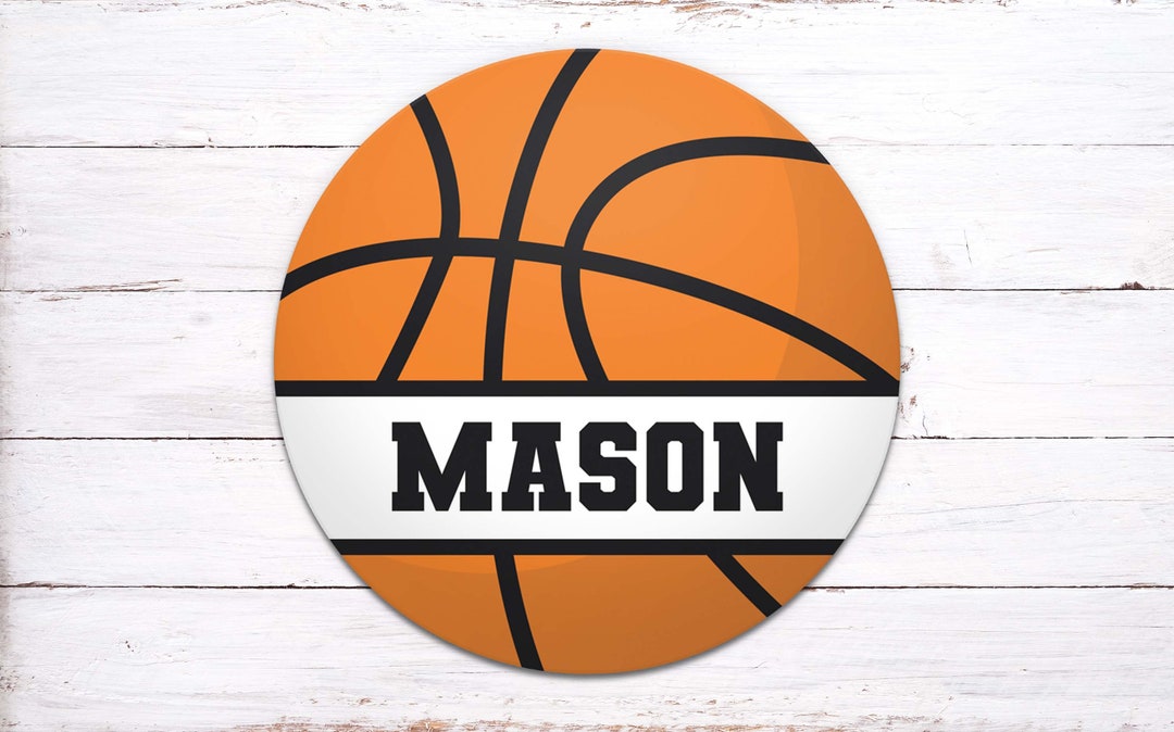 Personalized Basketball Door Sign - Kids Room Sign - Round Wood Sign ...
