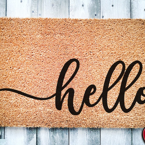 Hello Welcome Mat - Etsy