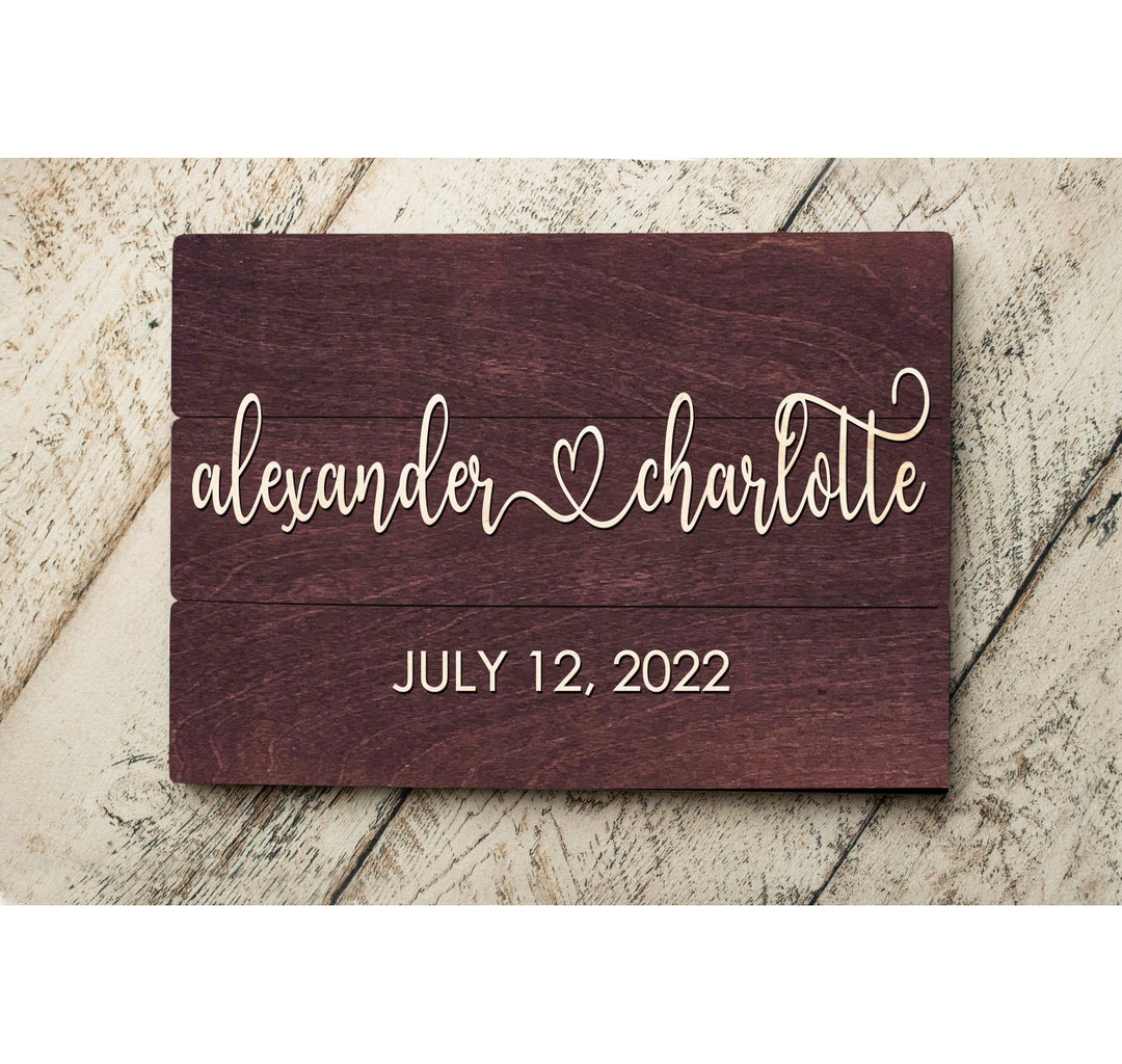 Personalized Couple Name Sign With Wedding Date - Etsy