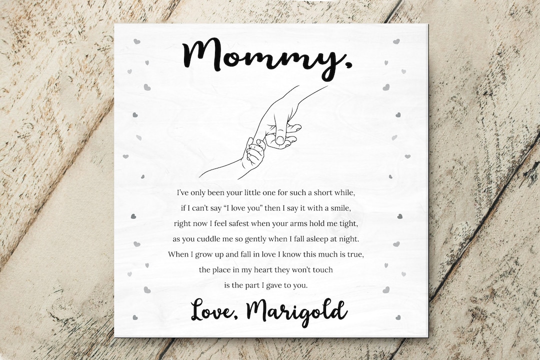 Mom and Child Holding Hands Sign: Personalized Names, Keepsake 7323 - Etsy