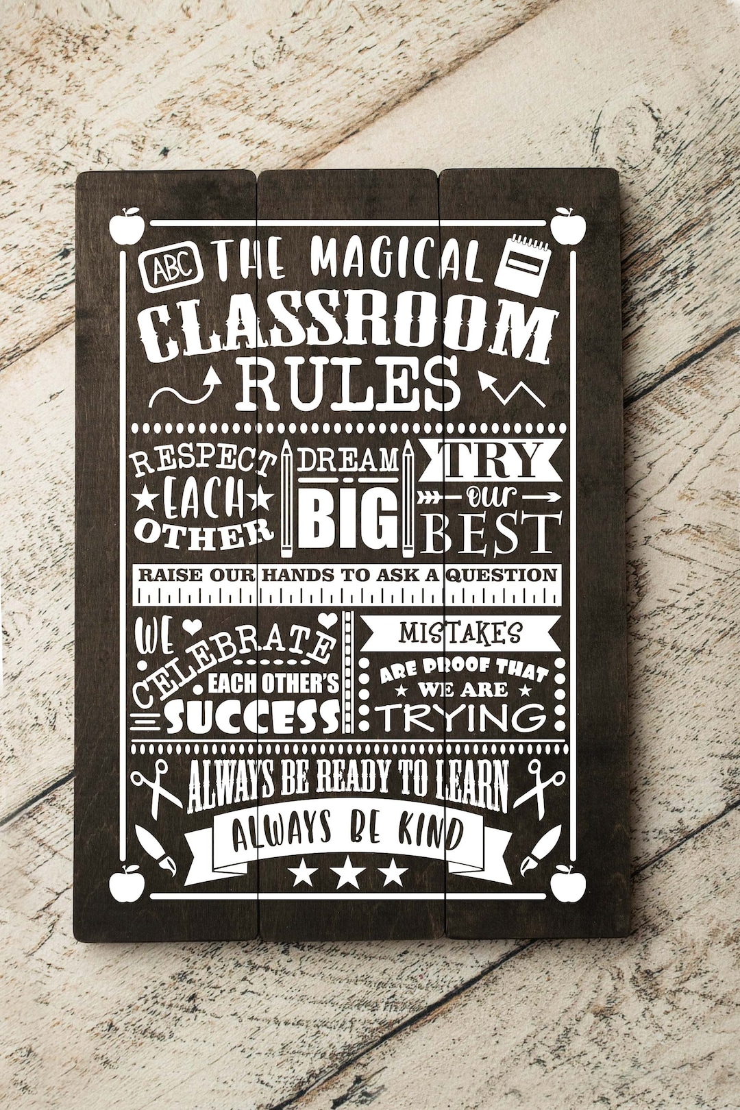 Classroom Rules - 16.5" X23" Teacher Classroom Pallet Sign Home Decor ...