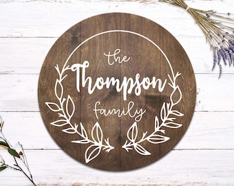 Round Family Sign | Etsy