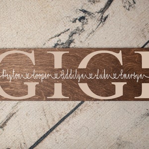 Gigi Mothers Day Gift Gigi Sign Gift for Gigi Rustic Sign for Grandma ...
