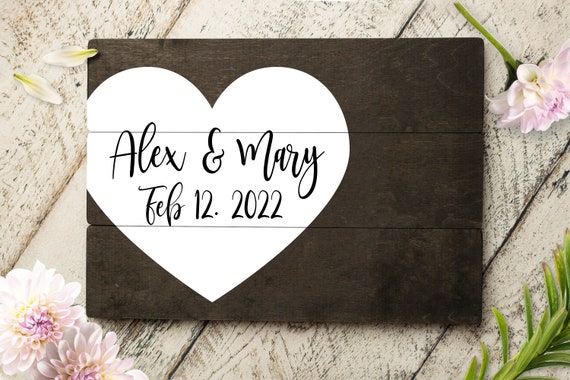 Personalized Heart Names Custom Wedding Sign Wedding Gift | Etsy