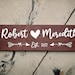 Romantic Couple Name EST Sign With Heart Arrows Personalized Custom ...