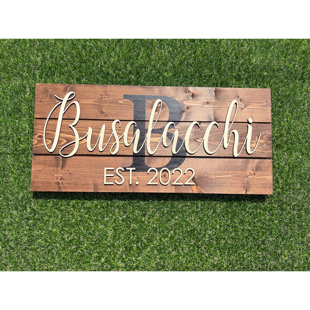Personalized Last Name Sign, Family Monogram (wedding & Housewarming ...