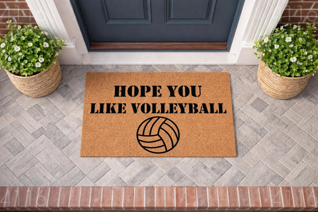 Hope You Like Volleyball Doormat | Funny Sports Welcome Mat | Player ...