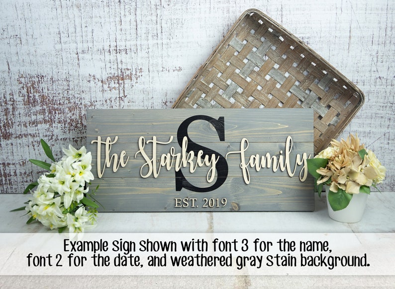 Wedding Gift Last Name Sign Monogram Sign Family Name - Etsy