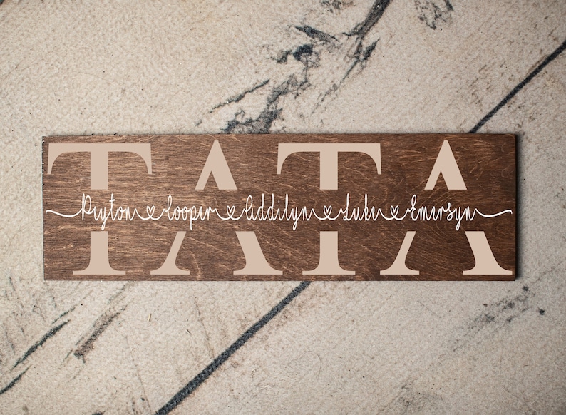 Tata Fathers Day Gift Tata Sign Gift for Tata Rustic | Etsy