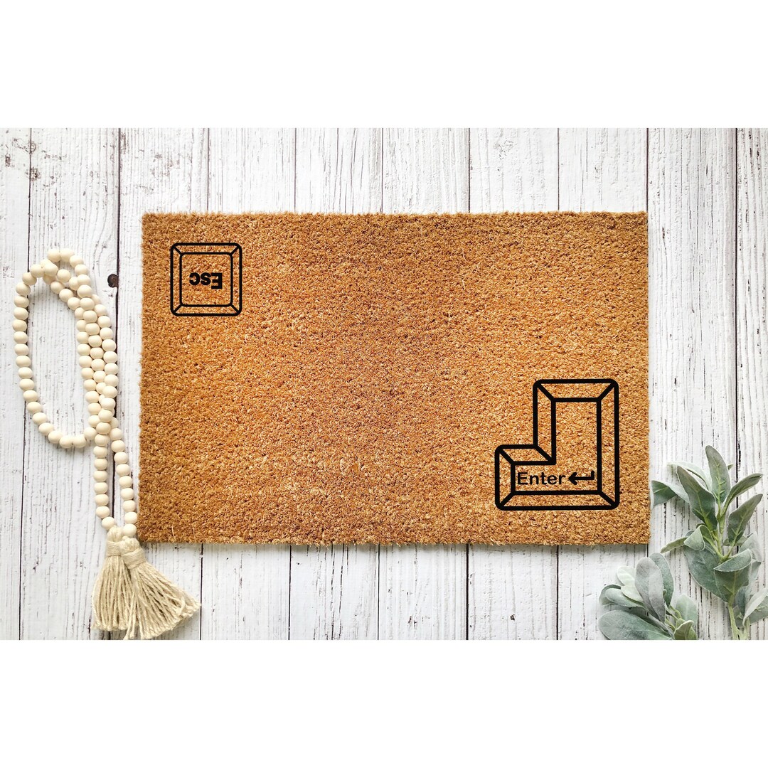 Enter & Escape Keyboard Doormat - Coir Welcome Mat for Doorway 4286 ...