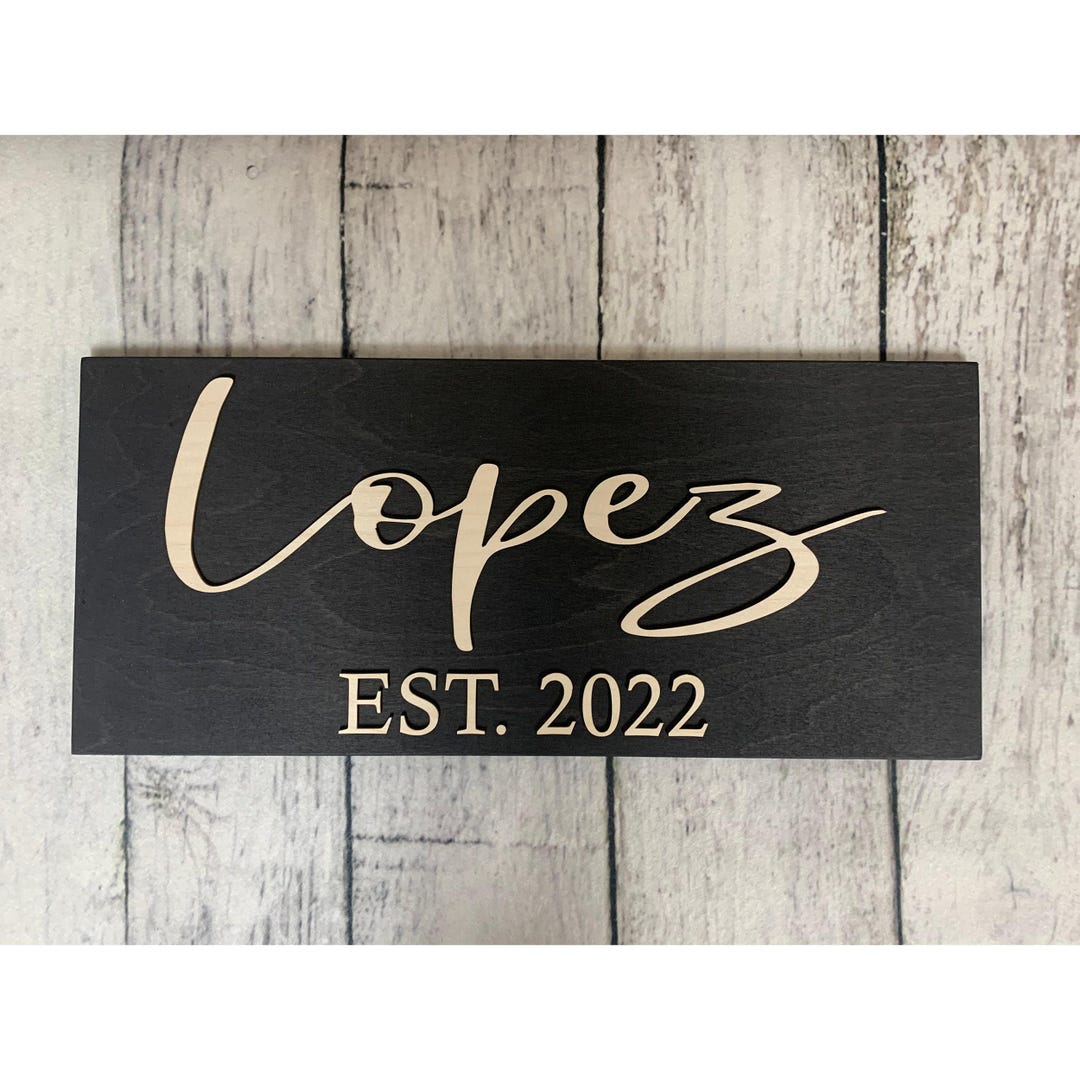 Custom Family Name Sign: Wood Decor (3D Letters, Established Date) 7001 ...