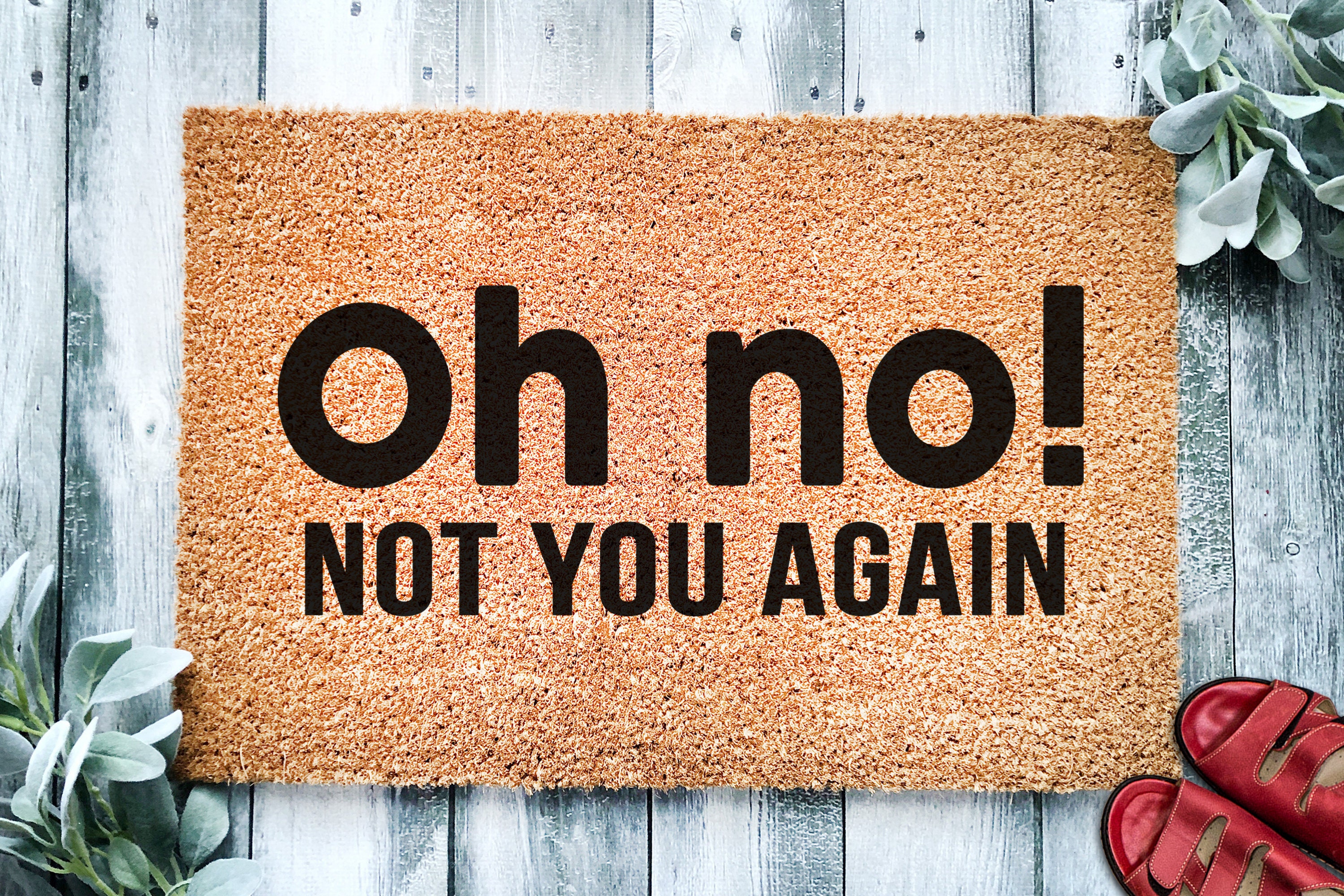 Oh No Not You Again Funny Doormat Welcome Mat Funny Door Etsy