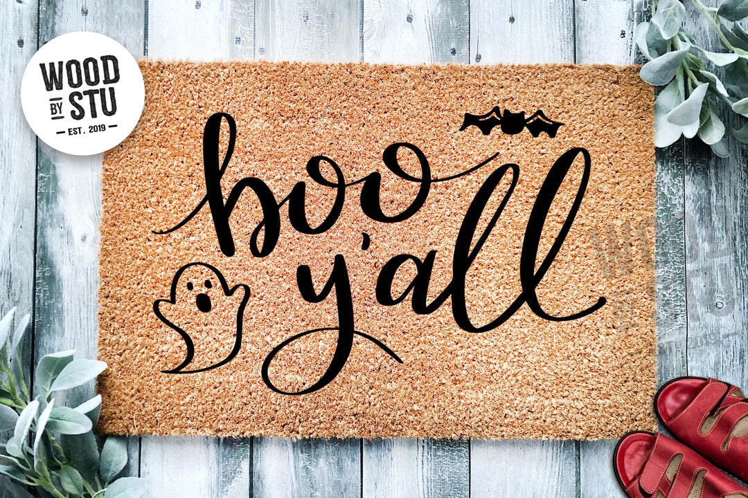 Boo Yall Halloween Door Mat Funny Doormat Welcome Mat - Etsy