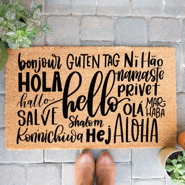 Hello Doormat - Etsy