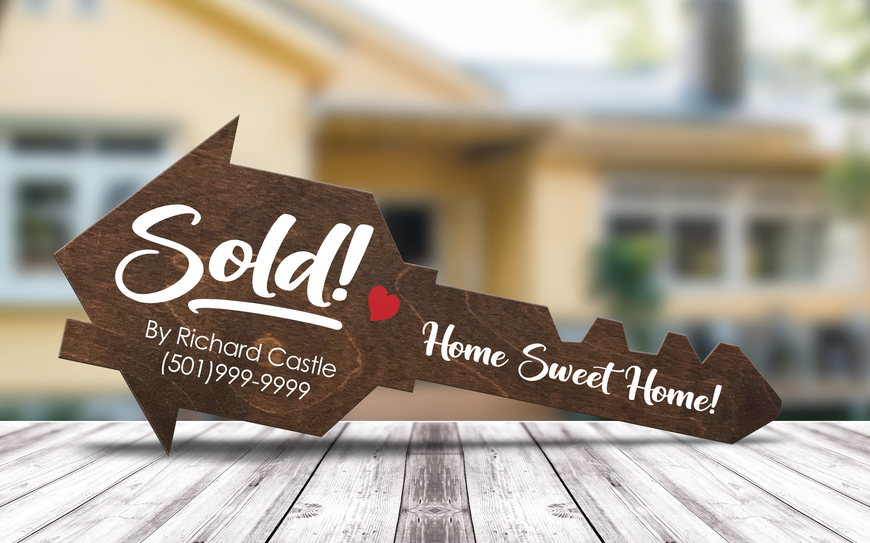 Personalized Real Estate Key Sold Wood House Key Sold Sign - Etsy