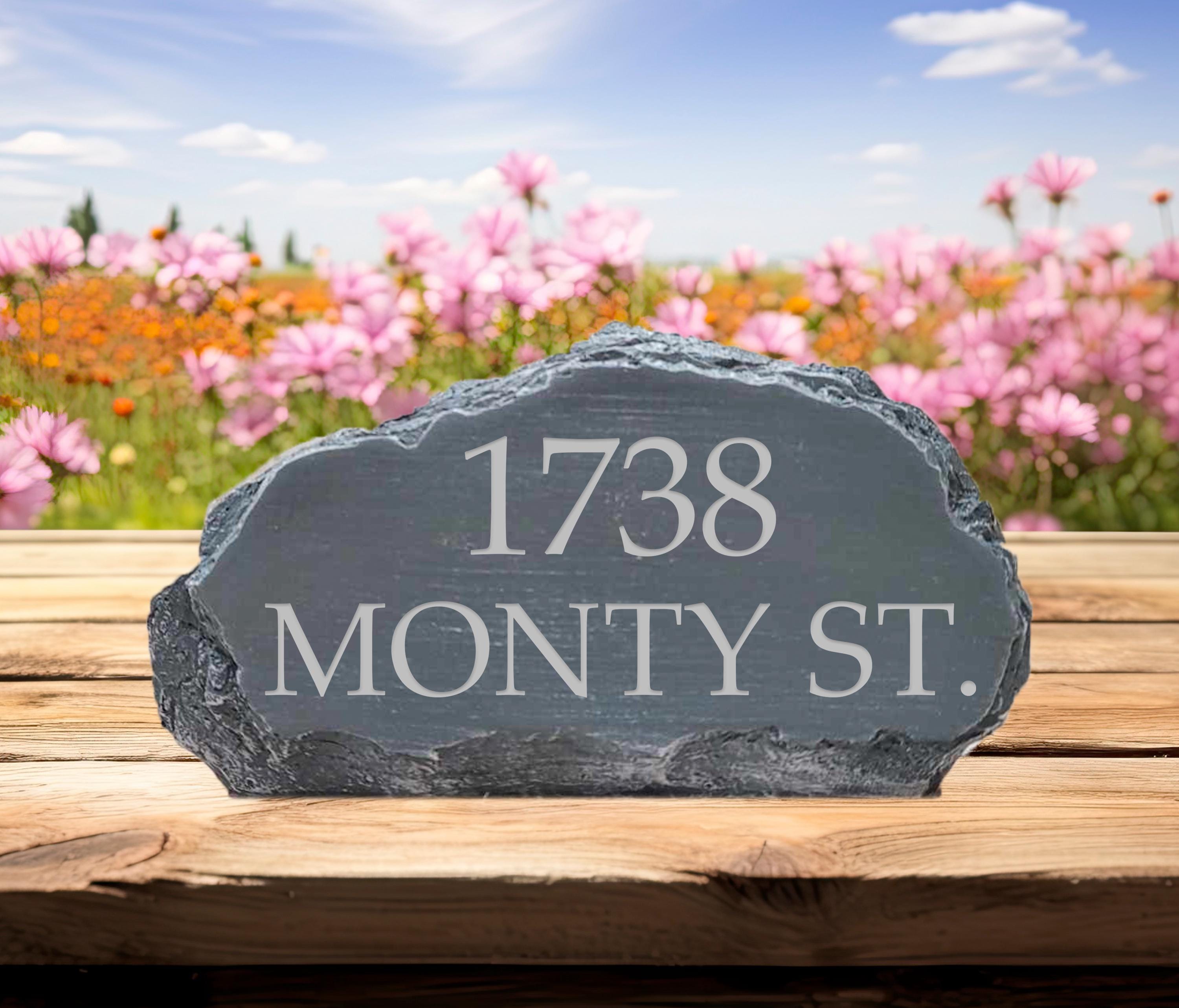 Engraved Family Name Stone - Custom Address Yard Sign 7840 - Etsy