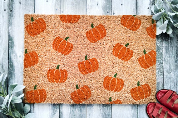 Pumpkin Pattern Door Mat Fall Doormat Welcome Mat Cute - Etsy