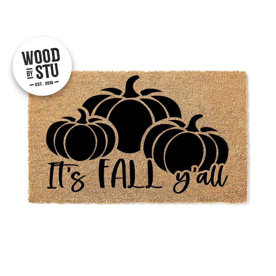Happy Fall Y’all – Fall 100% Coconut Coir Doormat • Autumn Welcome Mat ...