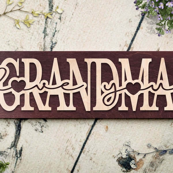 Grandma Wood Sign - Etsy