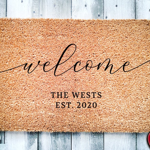 Last Name Doormat Housewarming Gift Wedding Gift Closing - Etsy
