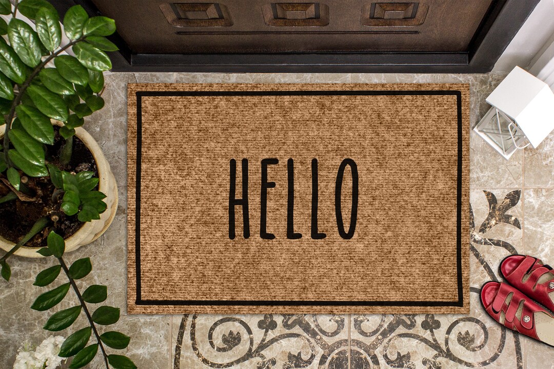 1504 Skinny Text Hello Mat Custom Doormat Cute Doormat Welcome Mat ...