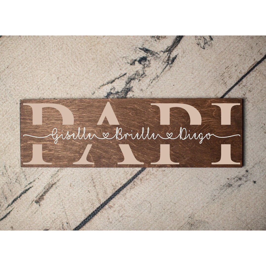 Rustic Papi Grandpa Sign - Custom Family Name Wall Decor 7256 - Etsy