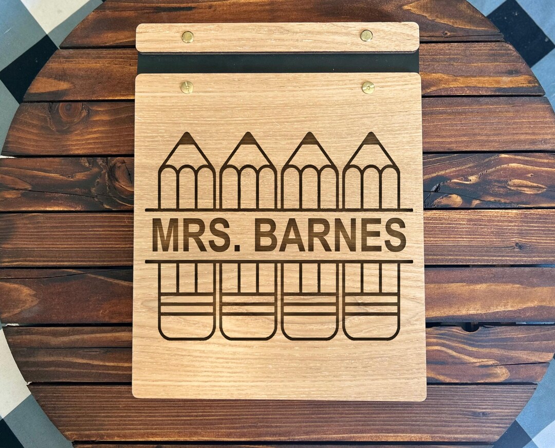 Personalized Teacher Wood Guest Book | Custom Binder With Engraved ...