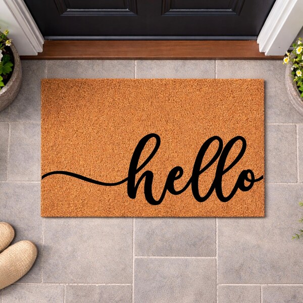Hello Welcome Mat - Etsy