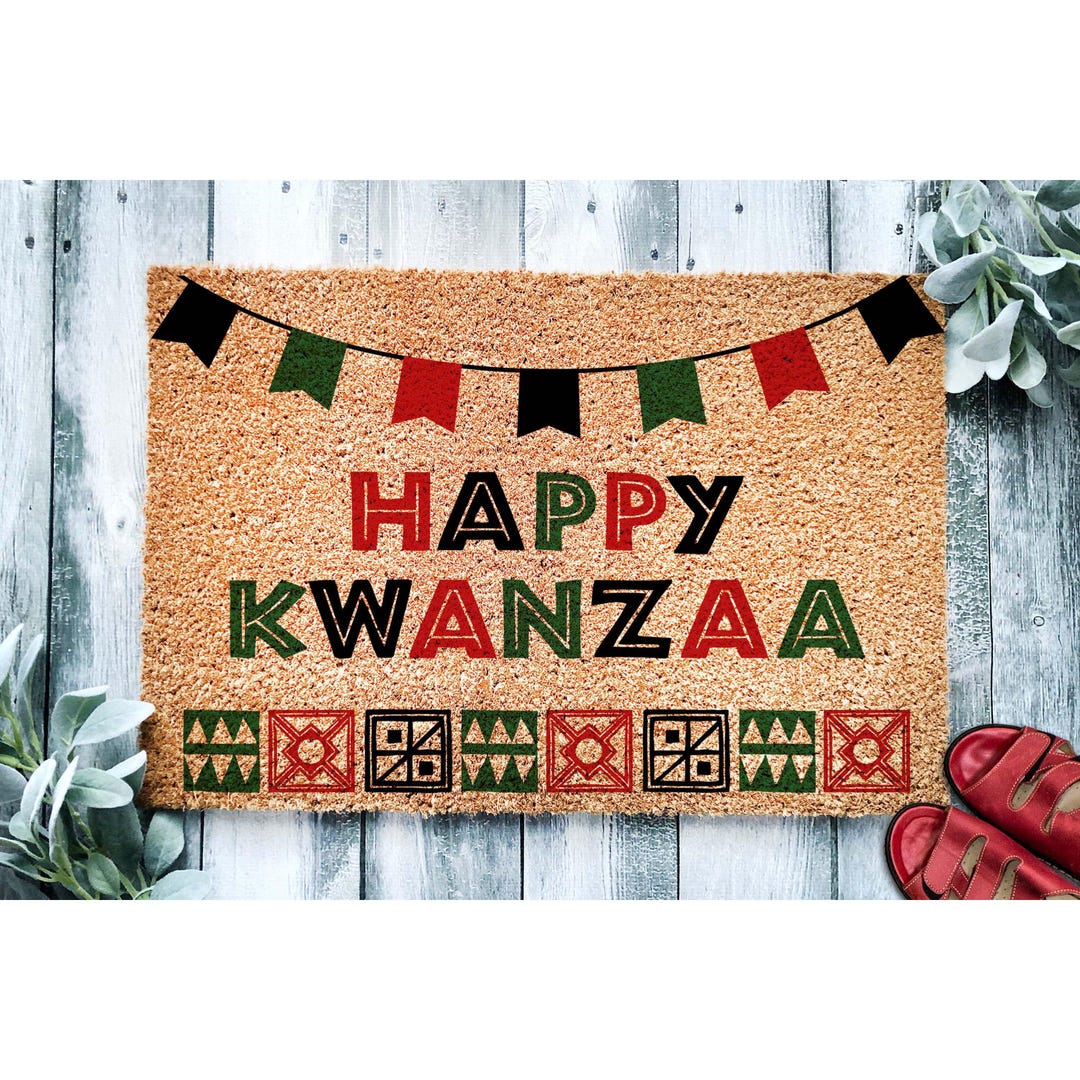Doormat Happy Kwanzaa - Kwanzaa Holiday Celebration Doormat - Kwanzaa ...