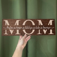 Personalized Family Name Sign - Custom Gift for Mom - Mother's Day Sign ...