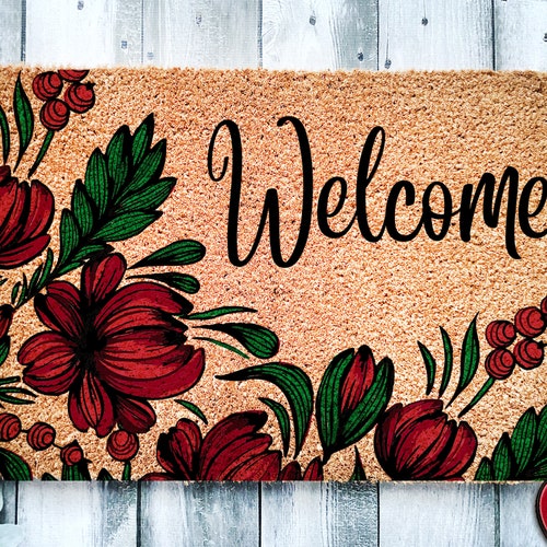 Daisy Doormat Flower Doormat Floral Door Mat Spring Welcome - Etsy
