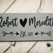Romantic Couple Name EST Sign With Heart Arrows Personalized Custom ...