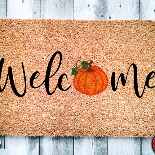 Hello Fall Fall Doormat Welcome Mat Cute Pumpkin Fall - Etsy