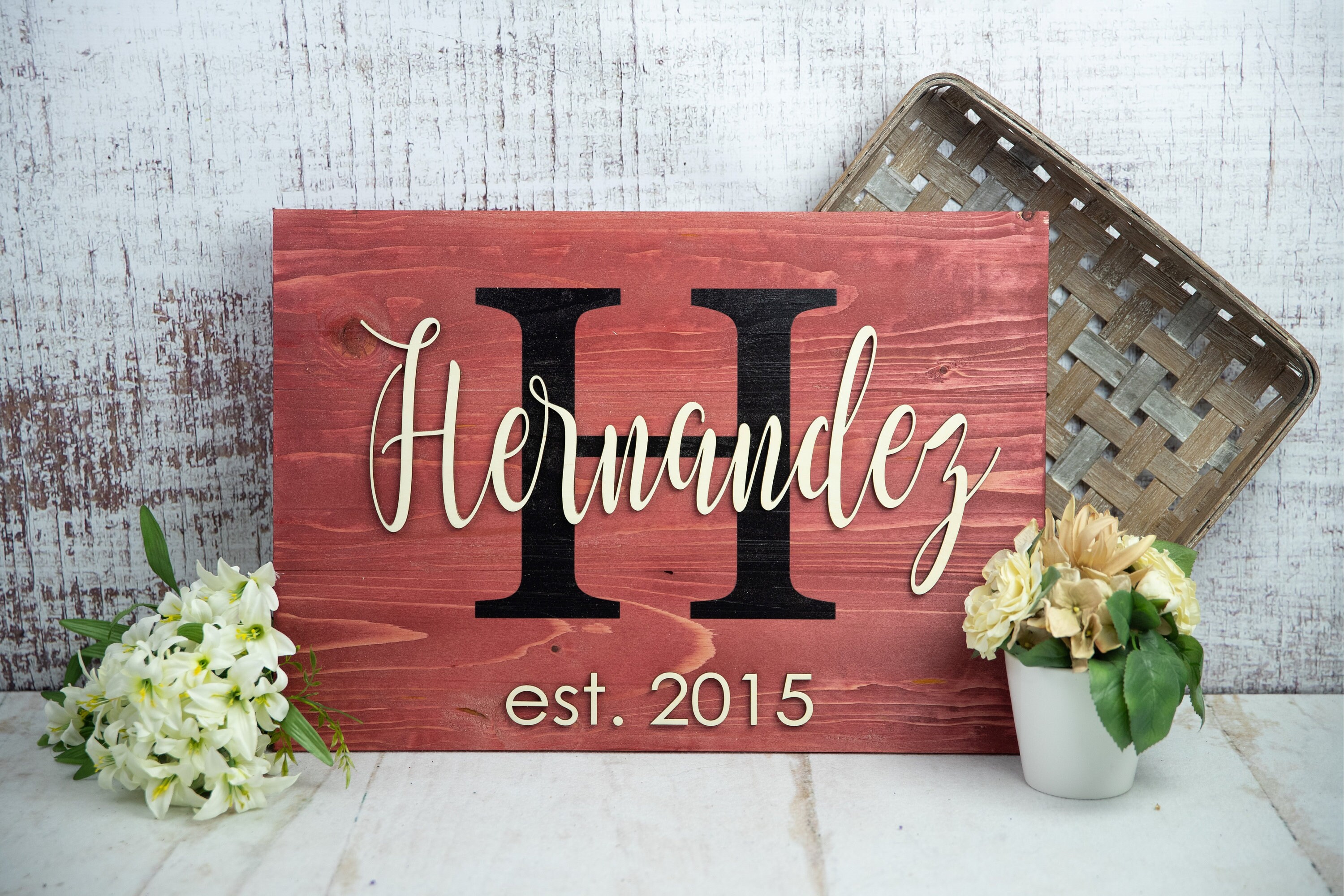 Last Name Sign Wedding Gift Family Name Sign Anniversary | Etsy