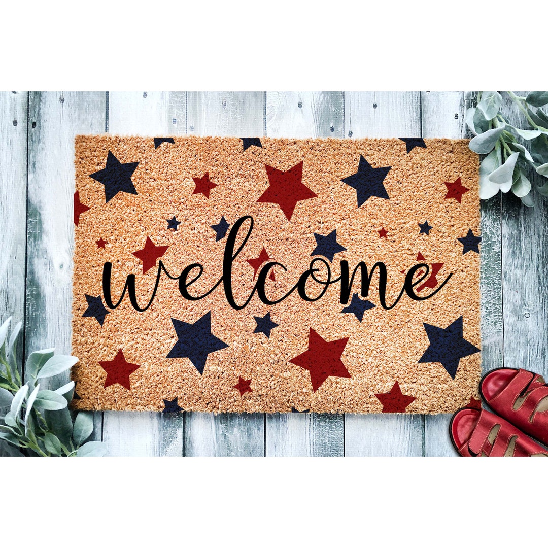 Doormat Star Spangled Welcome Patriotic Door Mat Independence Day ...