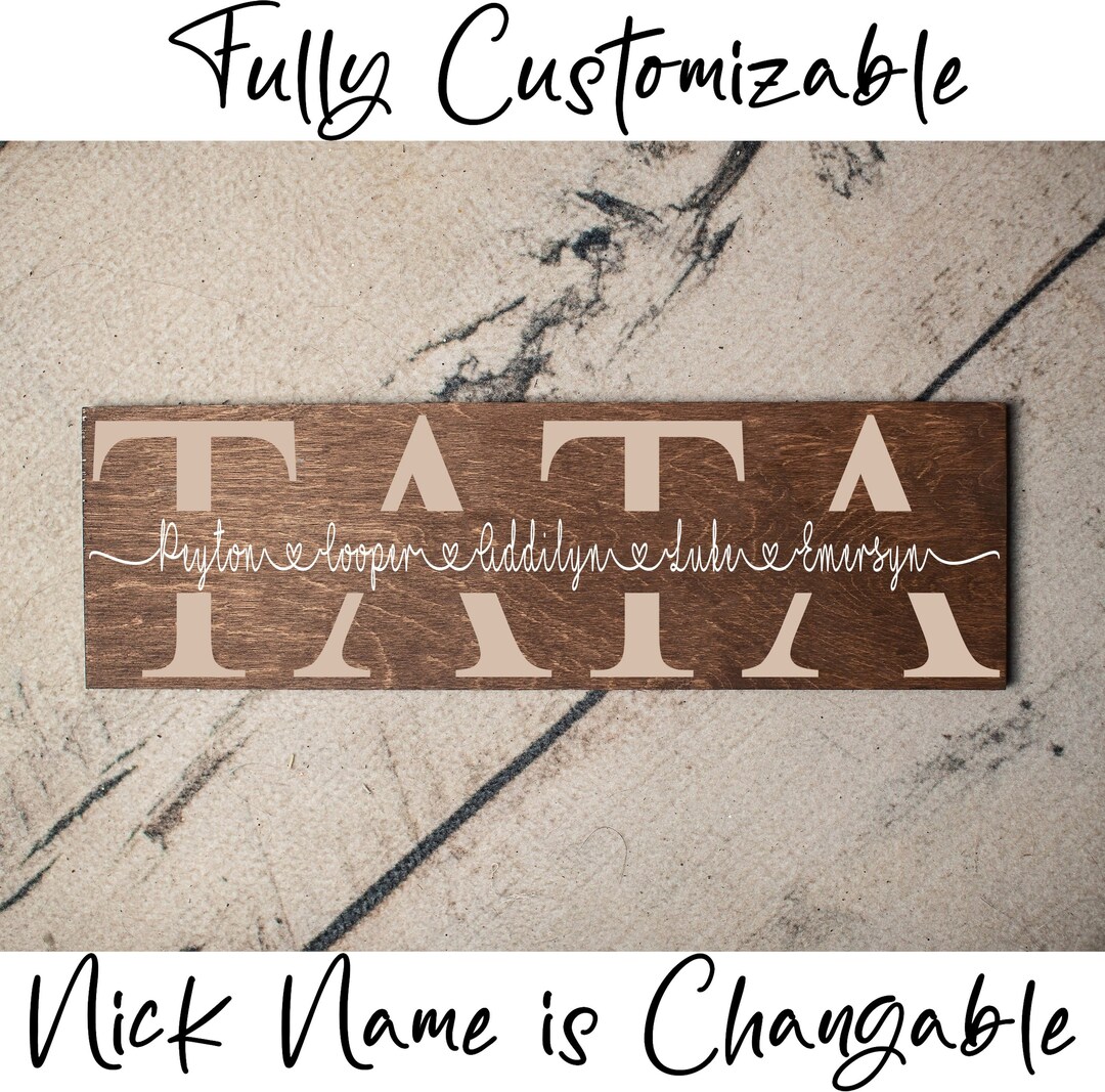 Tata Fathers Day Gift - Tata Sign - Gift for Tata - Rustic Sign for ...