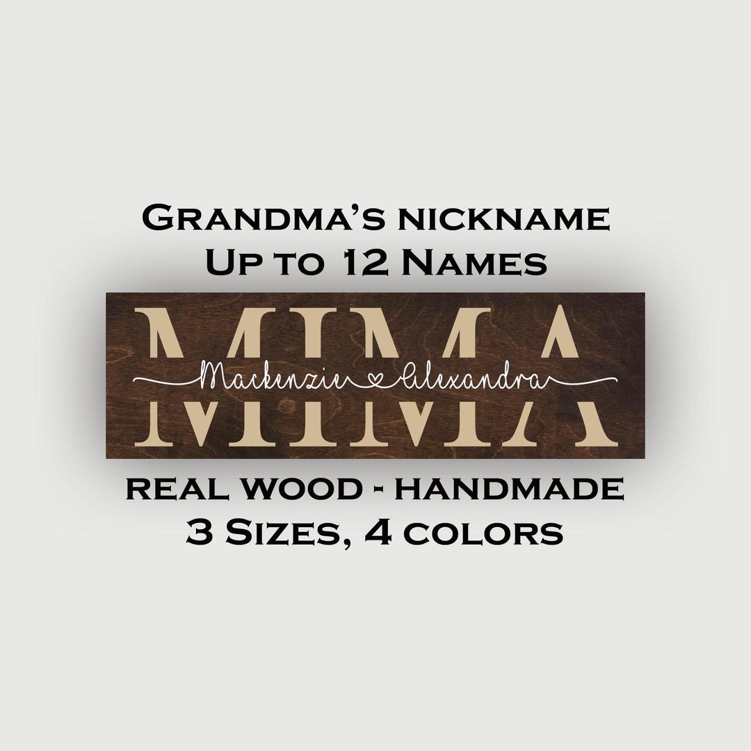 Mima Mother's Day Gift From Grandkids Personalized Names Sign - Unique ...