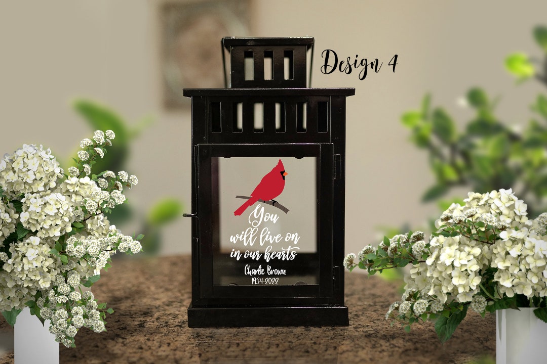 Red Cardinal Lantern Memorial Tribute: Personalized in Loving Memory ...