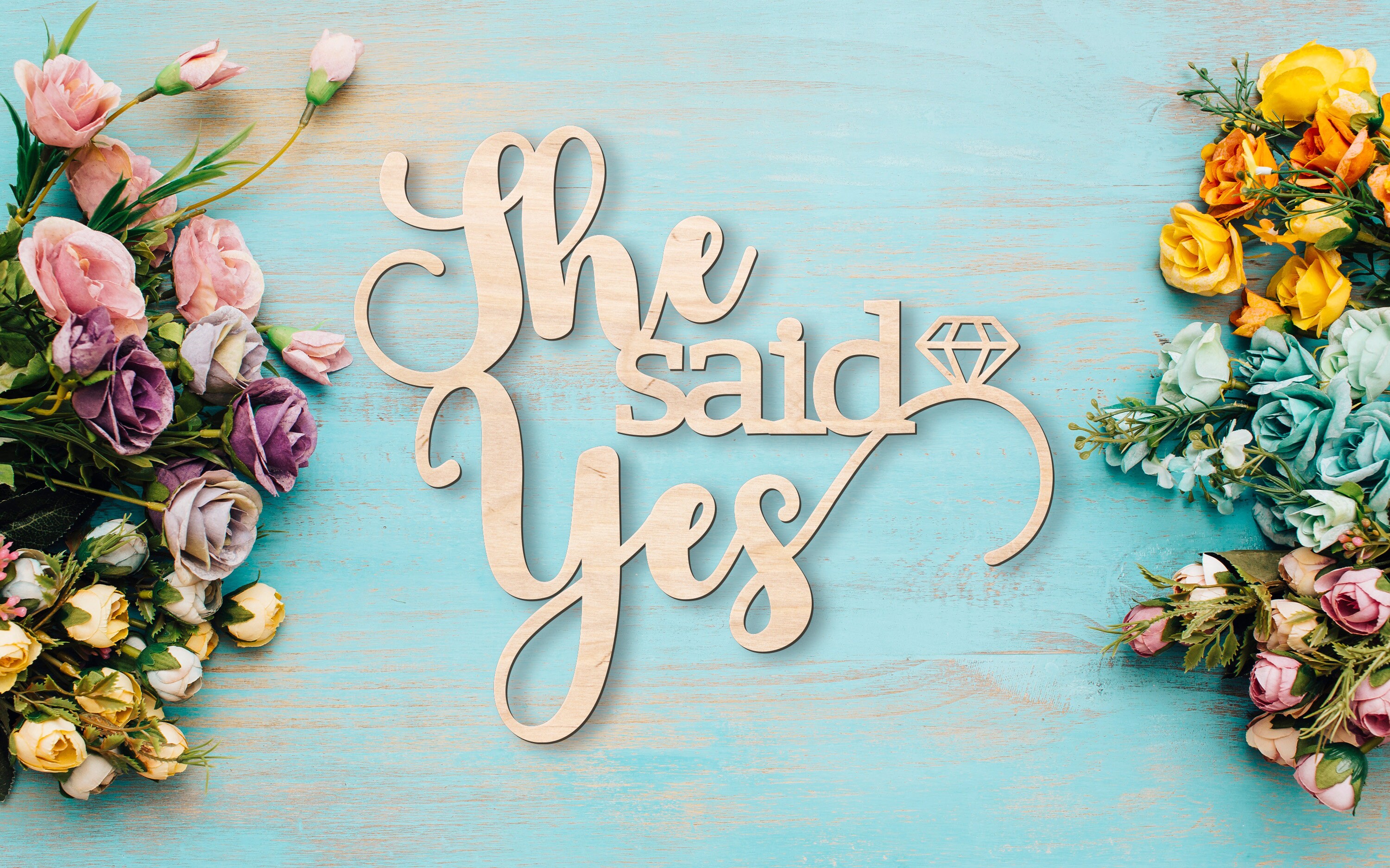 She Said Yes Cutout Sign (engagement and Wedding Gift, Photo Prop) 7200 ...