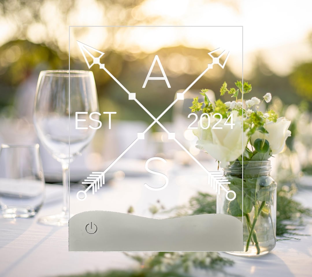 Custom LED Acrylic Card, Light-up Message (weddings, Events, Memorials ...