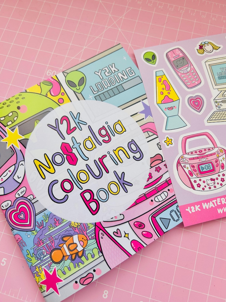 Y2K Nostalgia : Mini Colouring Book & Sticker Sheet - Mindfulness ...