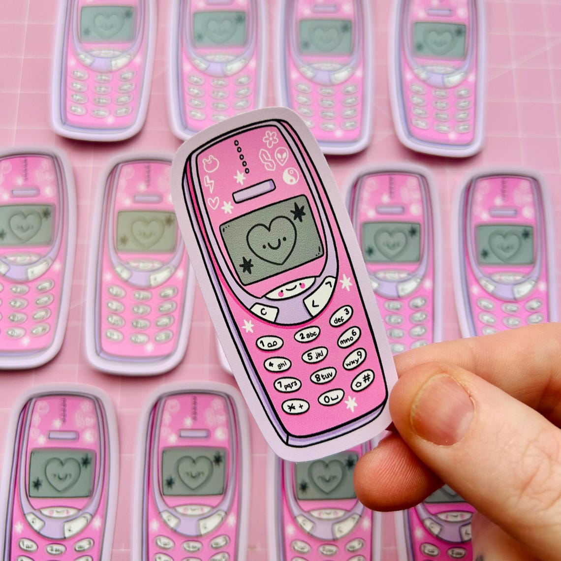 Y2K Nostalgia Mobile Phone - Waterproof Vinyl Sticker - Decal - Girly ...