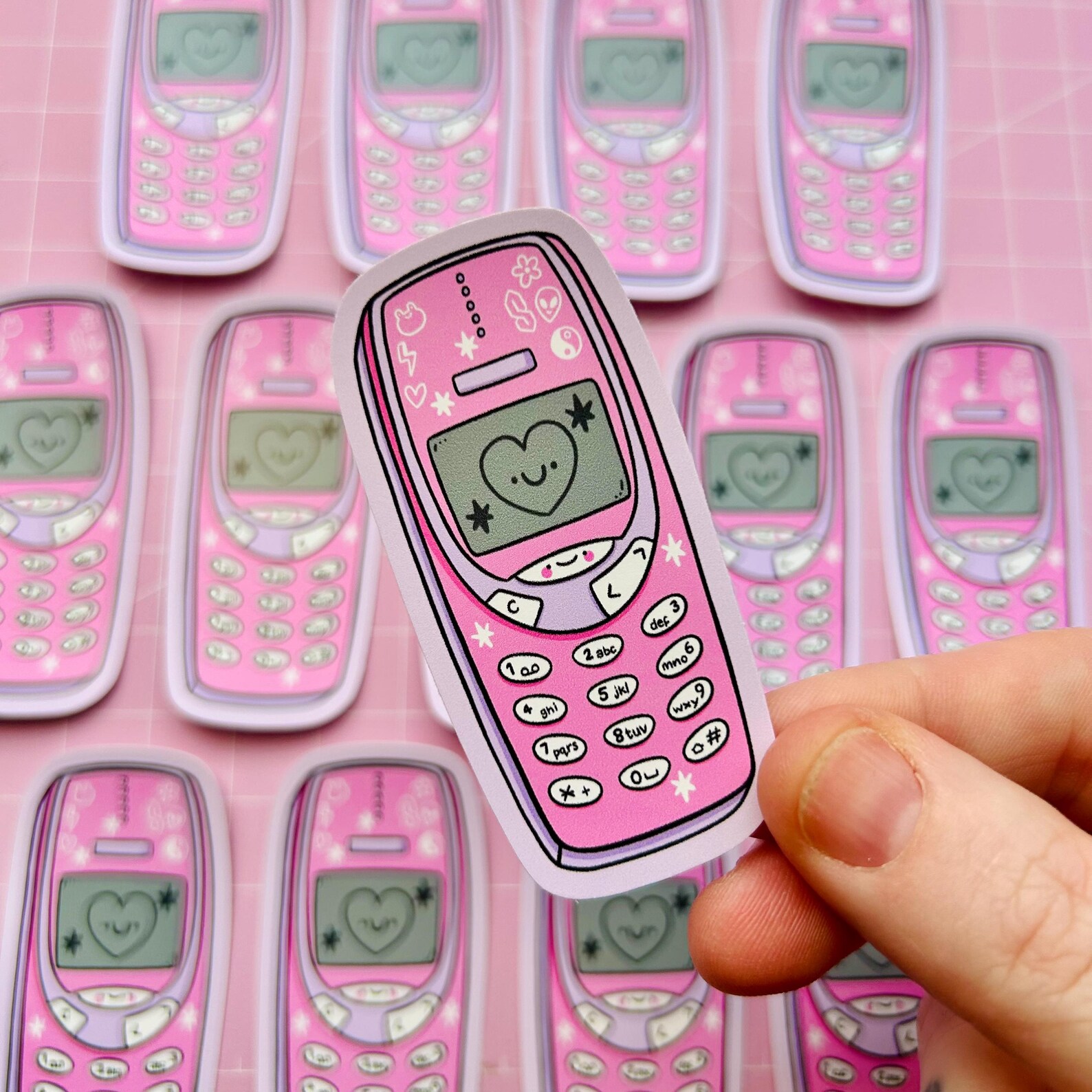 Y2K Nostalgia Mobile Phone - Waterproof Vinyl Sticker - Decal - Girly ...