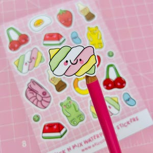 Pick 'n' Mix Vinyl Sticker Sheet - Sweets - Candy - Food - Waterproof ...