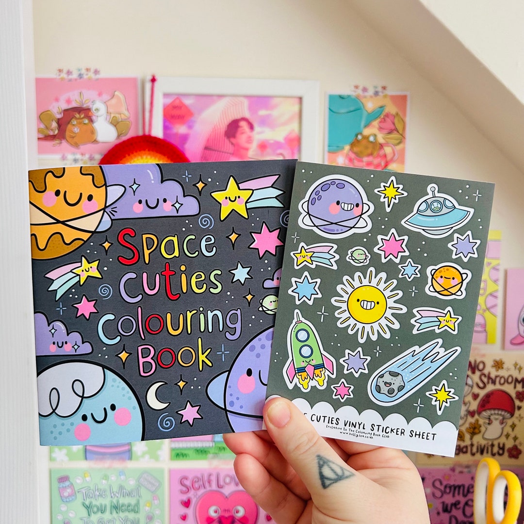Space Cuties Mini Colouring Book - Cute - Planets - Ufos - Stars ...